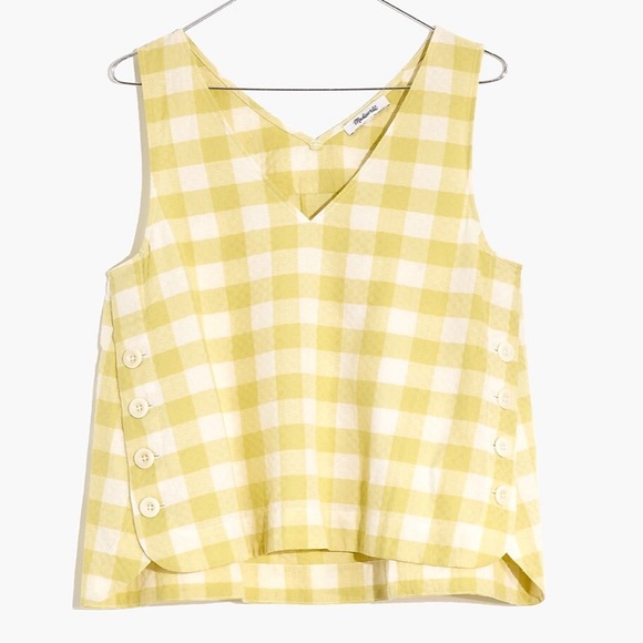 Madewell | Tops | Madewell Sidebutton Tank Top Gingham Check | Poshmark